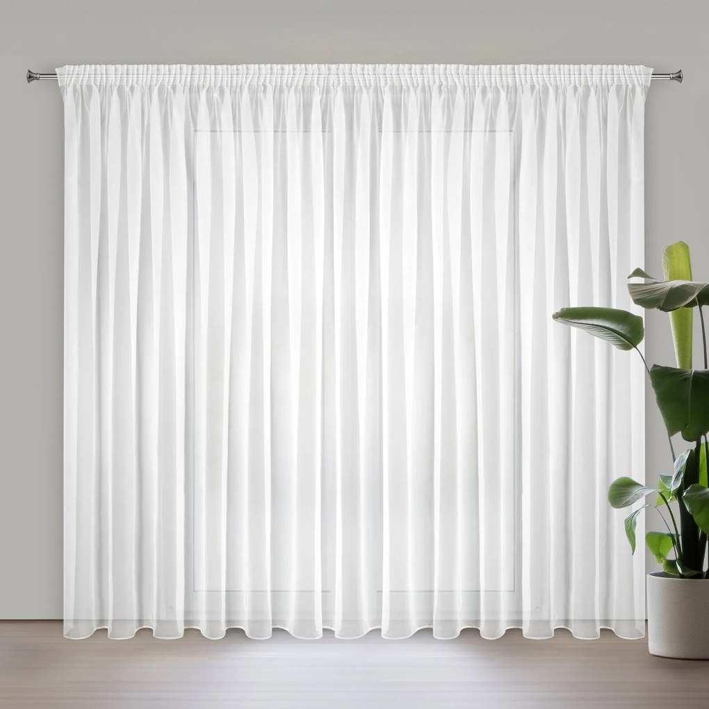 ZÁCLONA NA PÁSCE LUCY 300X250 CM BÍLÁ
