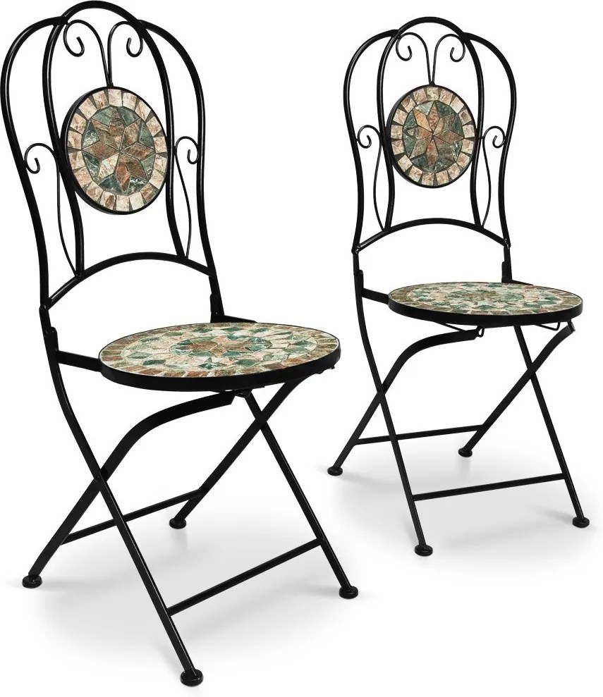 Goleto Skládací mozaikové židle Malaga | set 2 ks