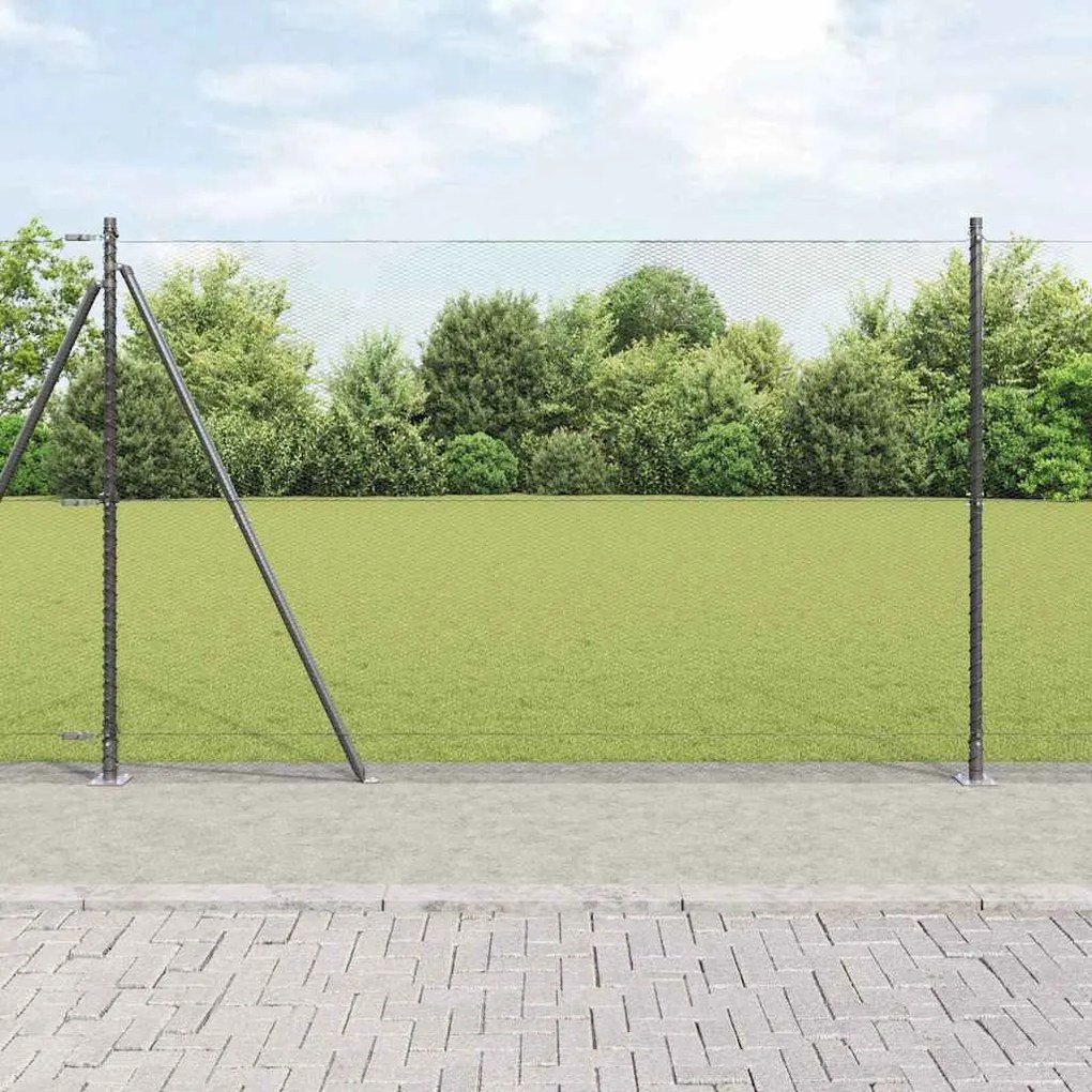 Hexagonální plot s betonovým základem 50 x 1,4 m Šedá Síťovina 3353701