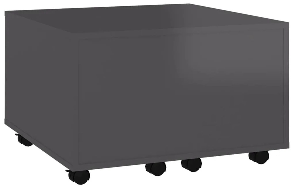 Konferenční stolek šedý vysoký lesk 60 x 60 x 38 cm dřevotříska - Default Title
