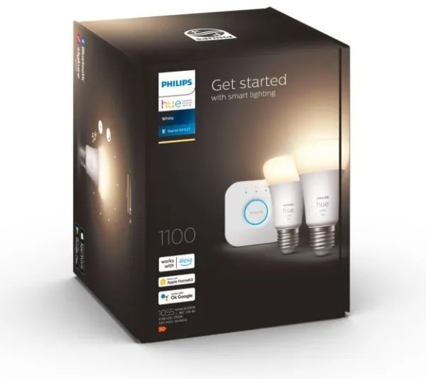 Základní sada Philips Hue WHITE 2xE27/9,5W 2700K + zařízení k propojení