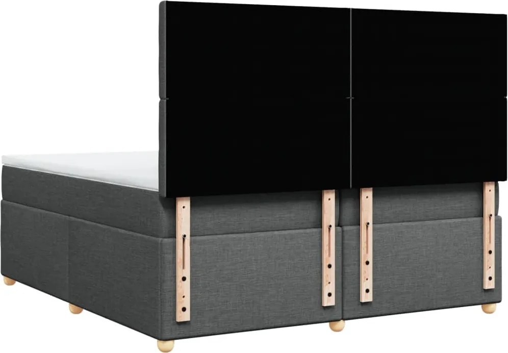 Box spring postel s matrací tmavě šedá 200x200 cm textil 3291402