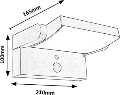 Brilagi -LED Solární nástěnné svítidlo se senzorem ANKLE LED/10W/3,7V 4000K IP65