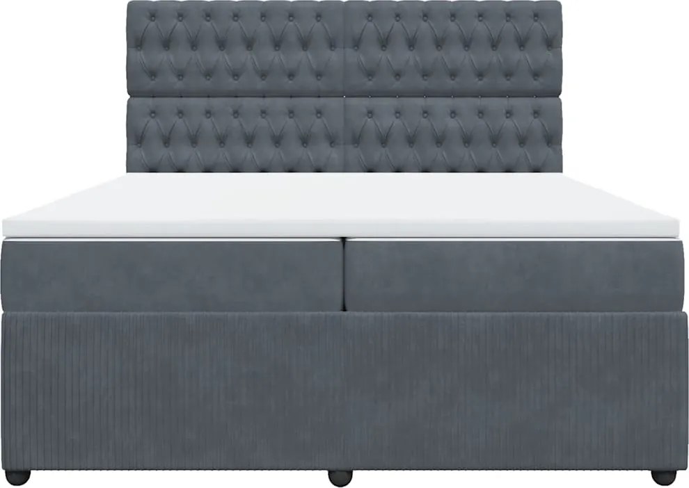 Box spring postel s matrací tmavě šedá 200x200 cm samet 3292437