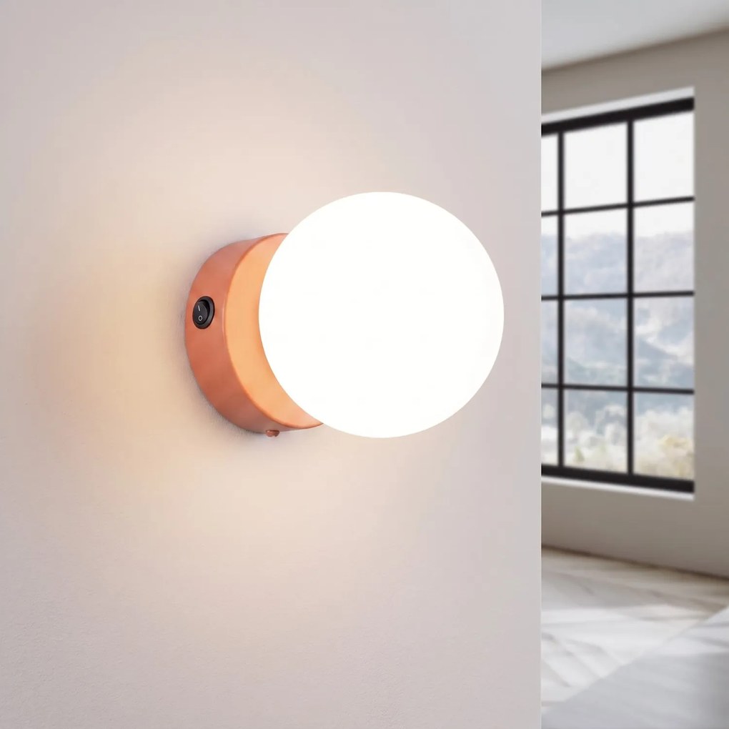 Sollux Lighting Nástěnné svítidlo YOLI 1 okrově červené s vypínačem