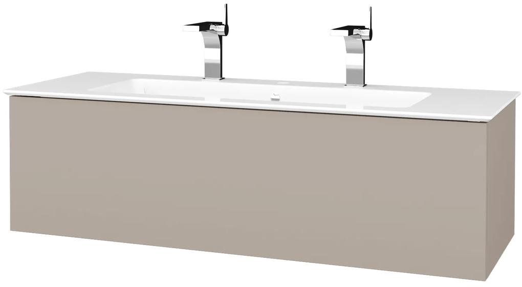 Dřevojas Koupelnová skříň VARIANTE SZZ 120 (umyvadlo Pura) Varianta: N01 Bílá lesk / D03 Cafe