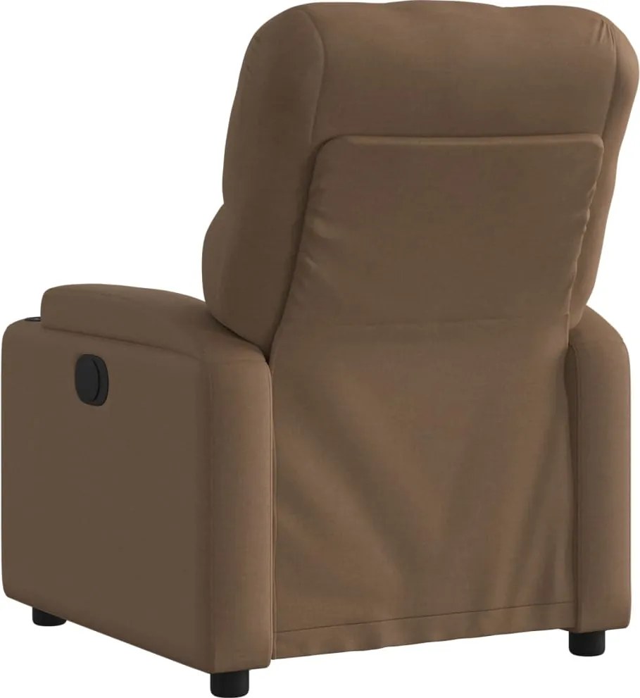 Elektrické polohovací křeslo hnědé textil 3204690