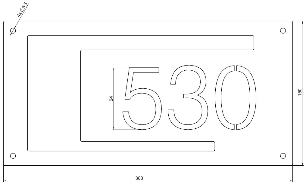 Domovní číslo tabulka 8a Velikost: 30 x 15 cm (L)