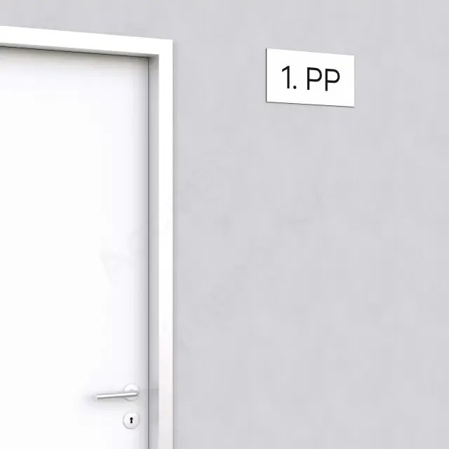 ACCEPT Označení podlaží "1. PP" - stříbrná tabulka - černý popis