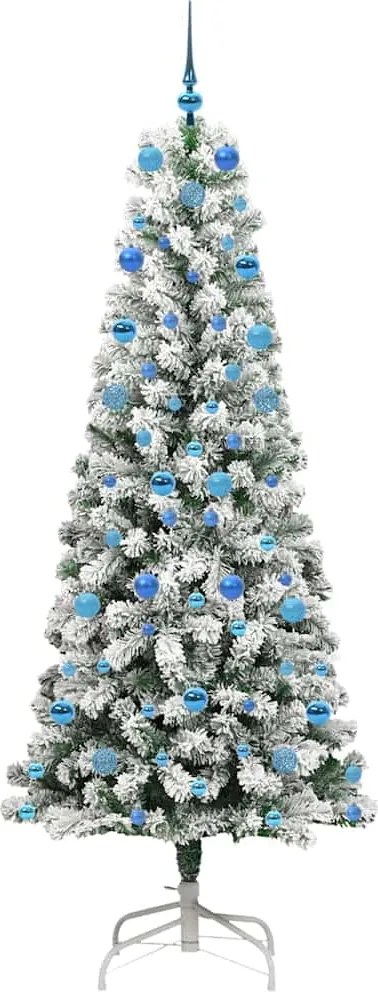 Umělý Skládací Vánoční Strom 300 LED Zelená a bílá 210 cm 3395611