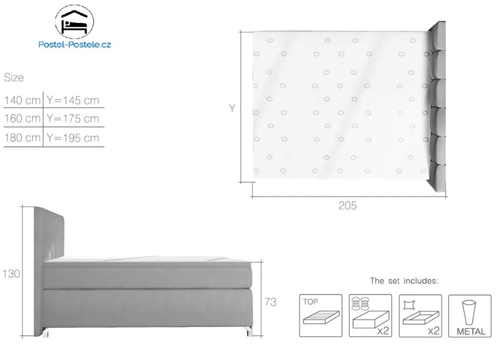 Boxspring BRUNO 160/200 (Berlin 03)