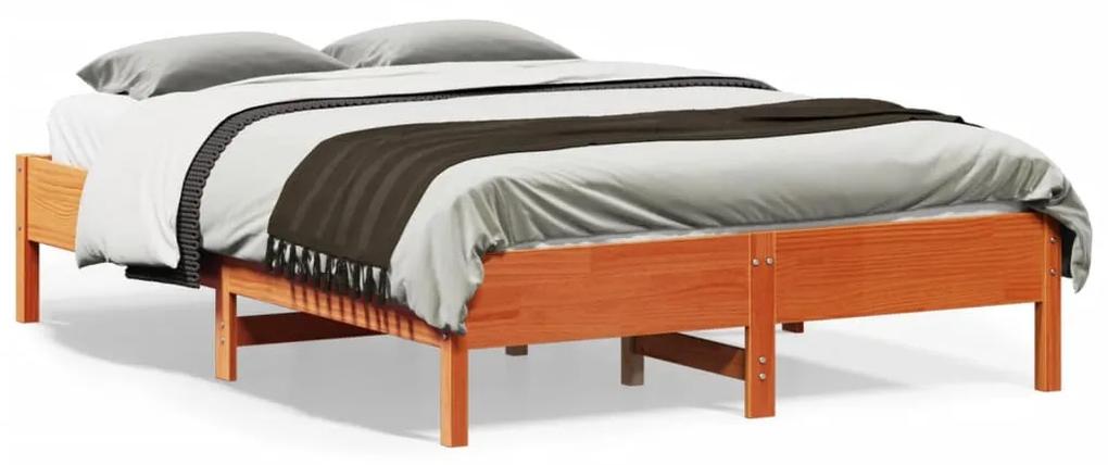 Rám postele voskově hnědý 135 x 190 cm masivní borovice,  842721