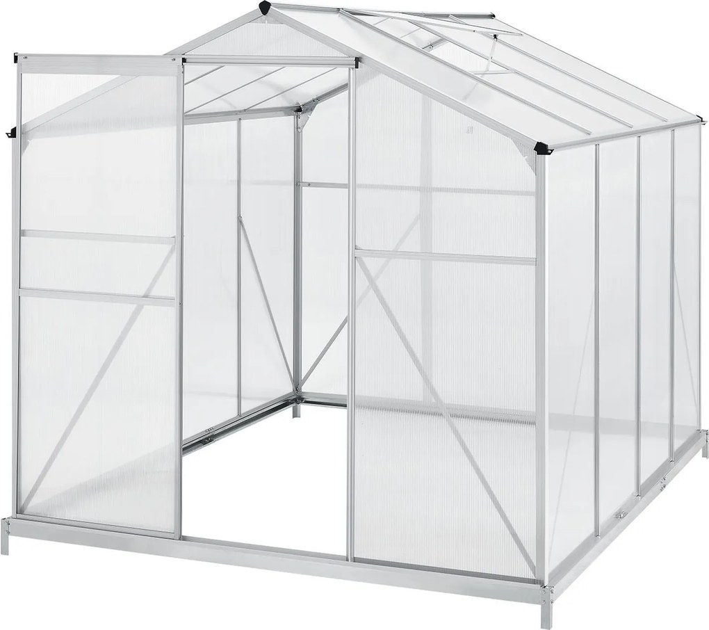 Juskys Hliníkový skleník se základovým rámem Velikost: 4,75 m²