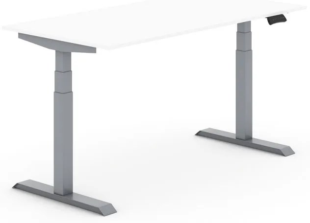 B2B Partner Výškově nastavitelný stůl PRIMO ADAPT, elektrický, 1600x800x625-1275 mm, bílá, šedá podnož