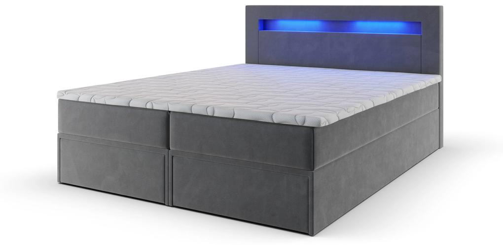 MSL Kontinentální čalouněná postel LINDOS (180 x 200 cm) Barva látky: MONOLITH 02