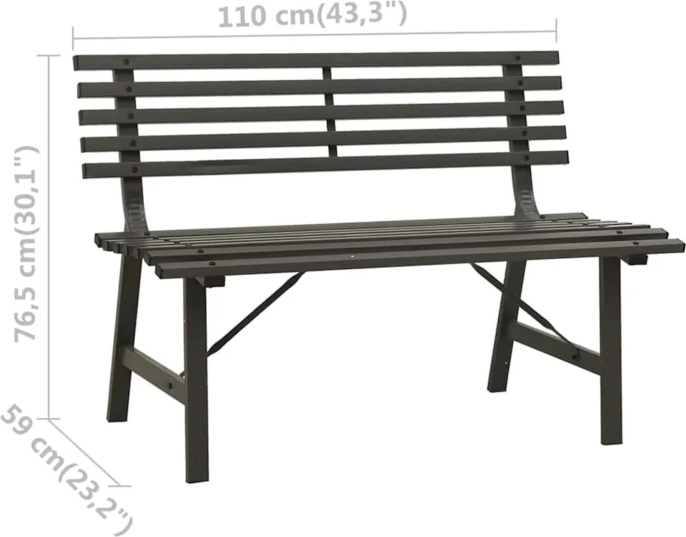 Zahradní lavička 110 cm ocel černá 317135