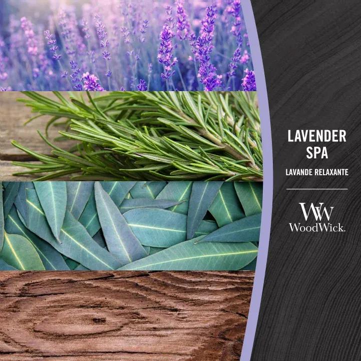 WoodWick – svíčka Lavender Spa (Levandulová lázeň), 453 g