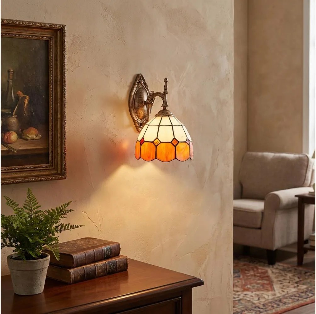 BRILAGI - Tiffany vitrážová nástěnná lampa SIENNA 1xE14/40W/230V