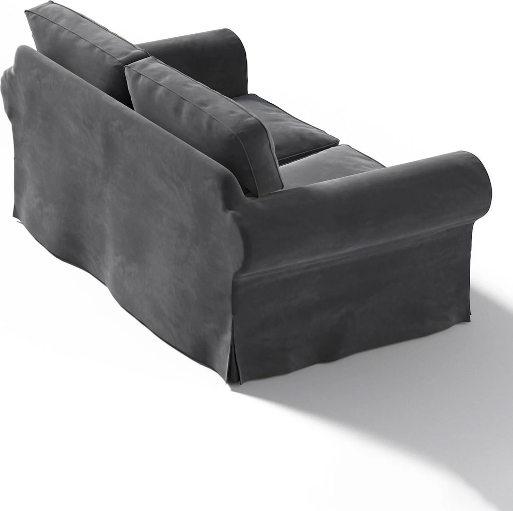 Potah na pohovku IKEA  Ektorp 2-místná, nerozkládací barva černá látka lesklé, sametová