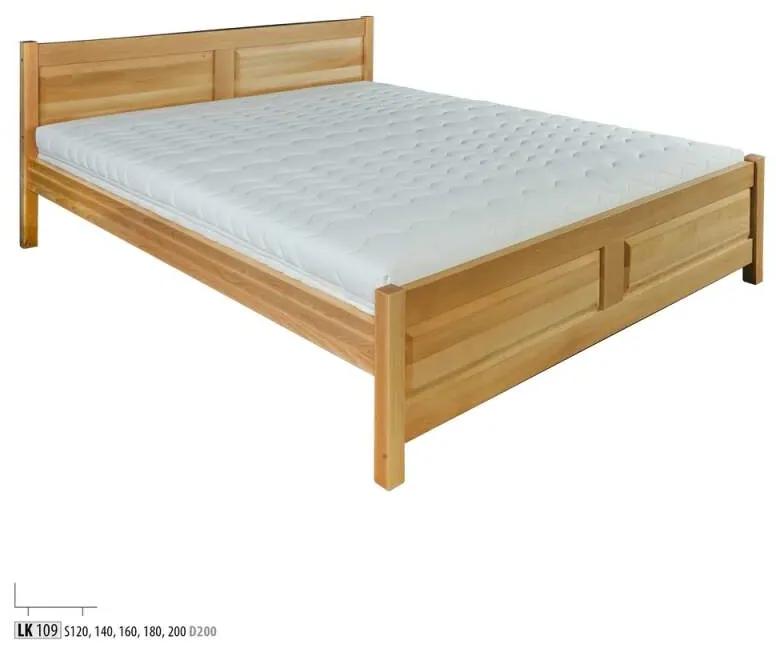 Drewmax LK109 200x200 cm dřevěná postel masiv buk dvojlůžko