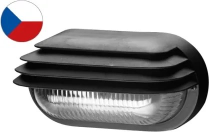 Svítidlo Panlux OVAL GRILL SOG-M-40/C 40W E27 černá IP44 matné sklo