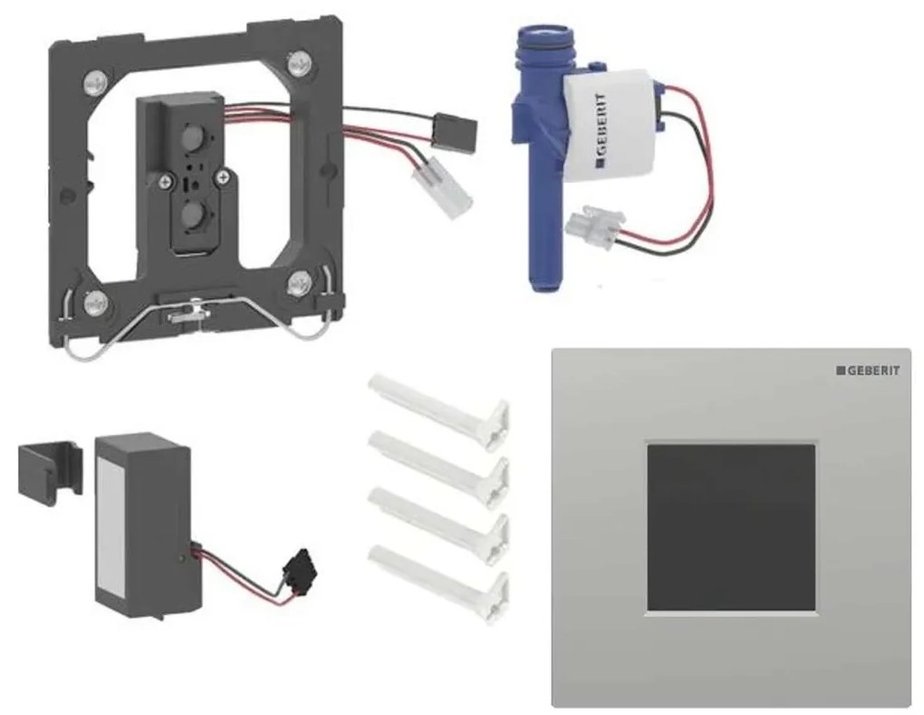 Geberit - Elektronické ovládání splachování pisoárů typ 01, bateriové napájení, easy to clean, Bluetooth, matný chrom 116.094.JQ.1