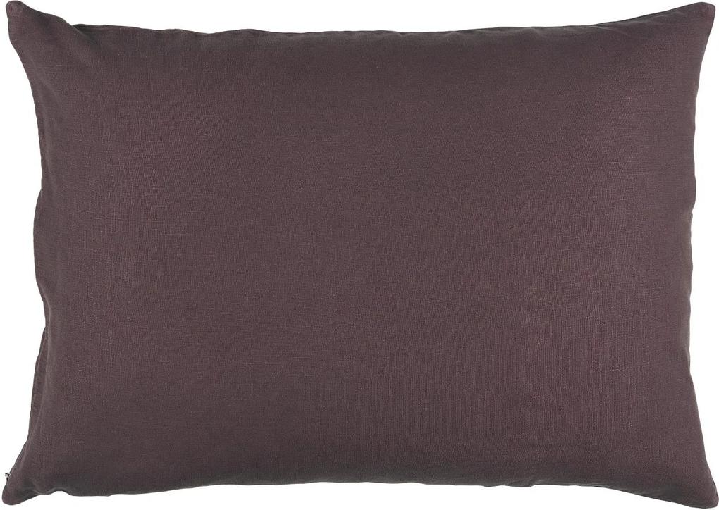IB LAURSEN Lněný povlak na polštář Aubergine 50 × 70 cm, fialová barva, textil