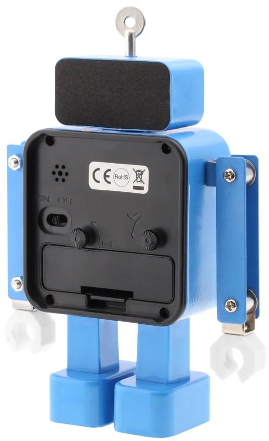 Tichý modrý netikající dětský budík JVD ROBOT SRP2305.3