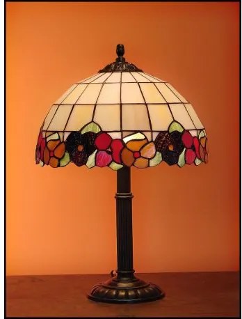 noční vitrážová stolní lampa Bratki H-48 cm