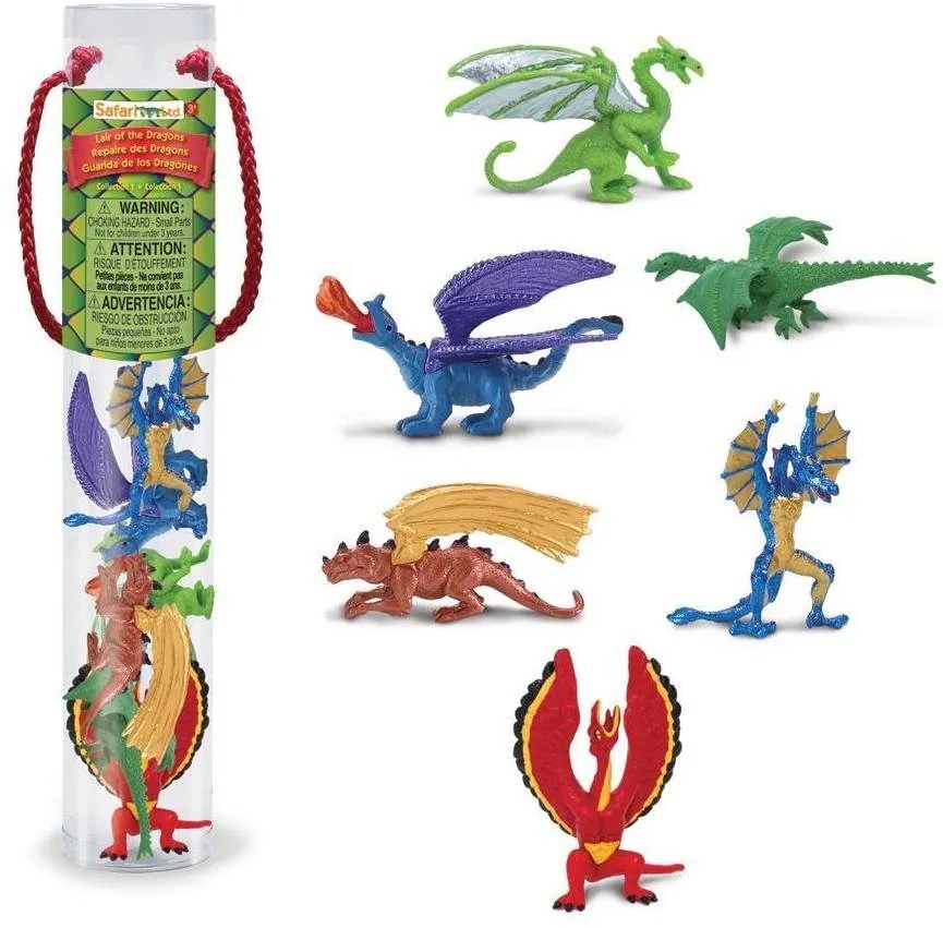 Set figurek a příslušenství safari ltd. designerská tuba - draci 1