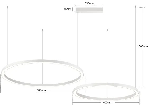 Brilagi - LED Stmívatelný lustr na lanku PORTOFINO LED/98W/230V bílá + DO