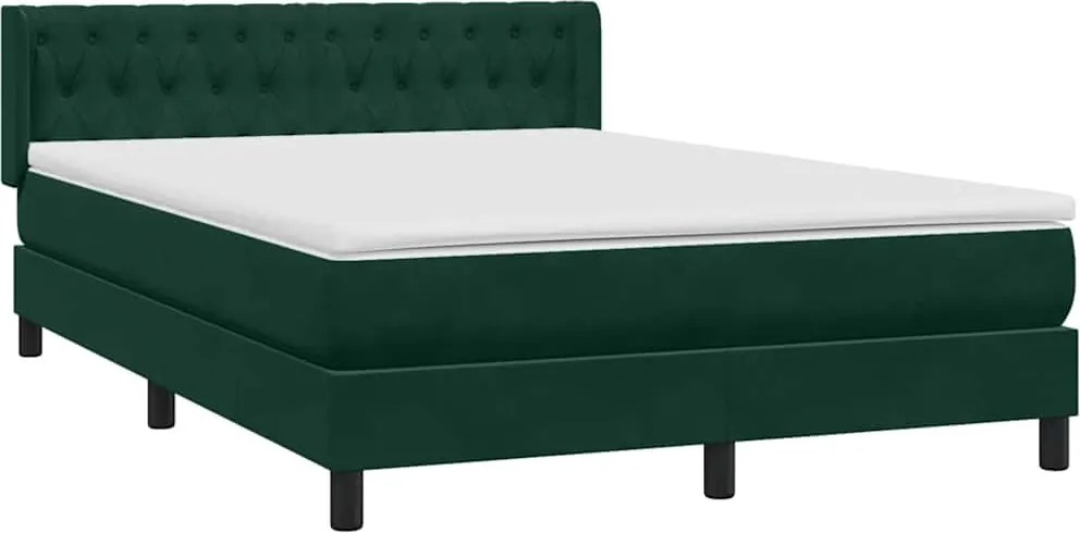 Box spring postel s matrací tmavě zelená 160x220 cm samet 3318414