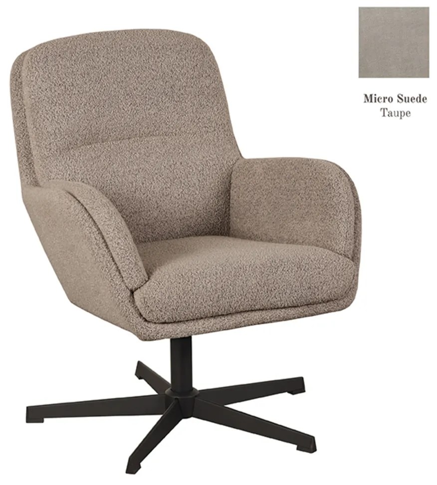 LABEL51 Otočné křeslo MOSS hnědé s područkami CH-73.014