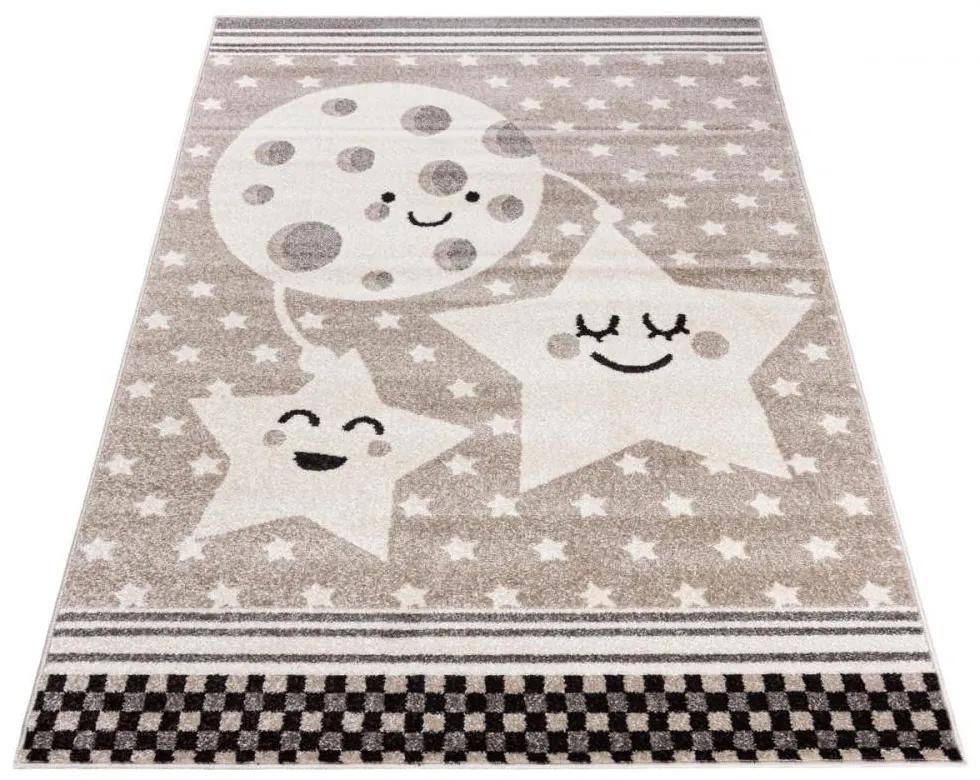 Dětský kusový koberec Tři kamarádi béžový 80x150cm