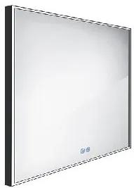 Nimco Zrcadla - Zrcadlo s LED osvětlením, 70x70 cm, dotykový senzor, černá ZPC 13077VX-90