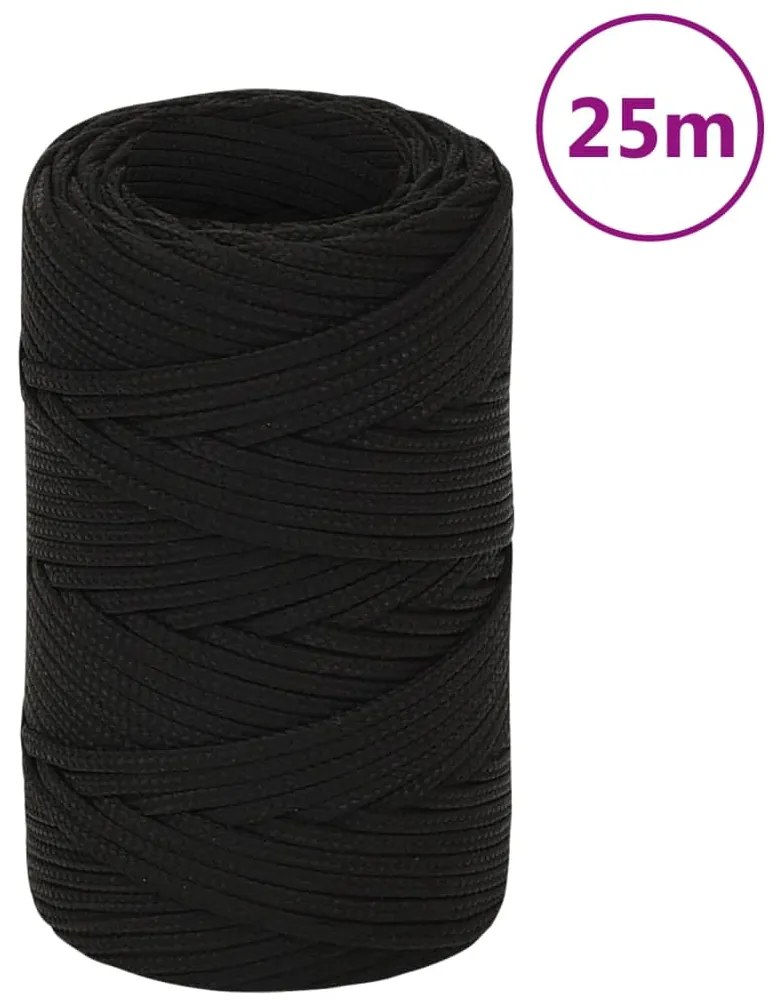 Pracovní lano černé 2 mm 25 m polyester