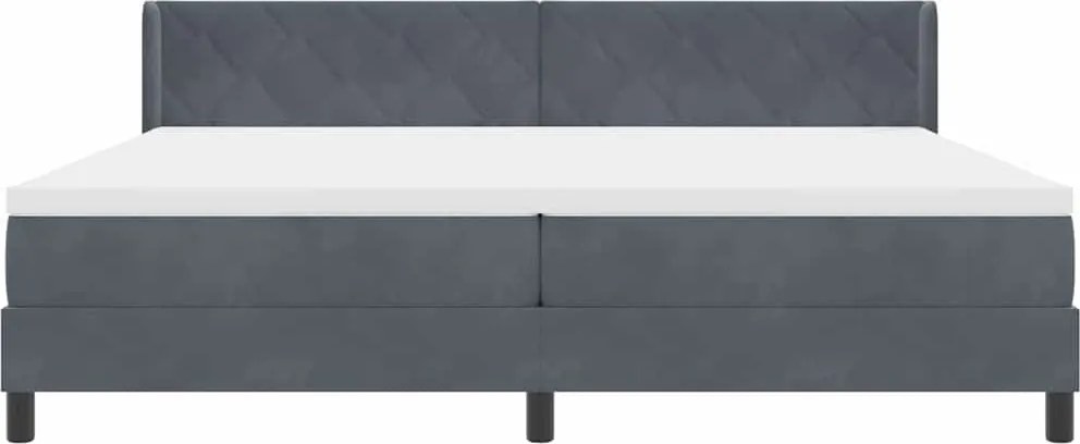 Postel s boxspringem s čelo Tmavě šedá 200 x 200 cm samet 3341541