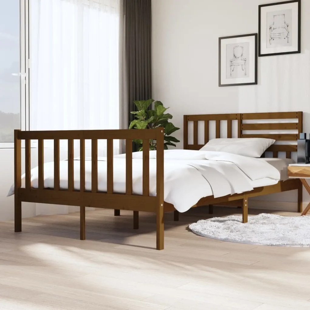 vidaXL Rám postele masivní dřevo 120 x 200 cm [3101149] Barva: Bílá