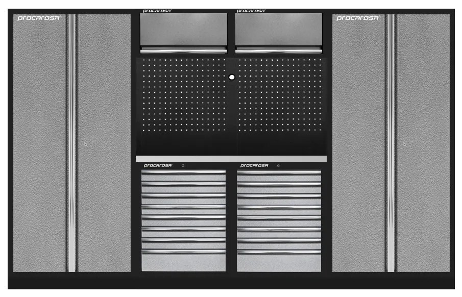 Sestava dílenského nábytku Procarosa PROFI 3608B Pracovní deska: nerezová