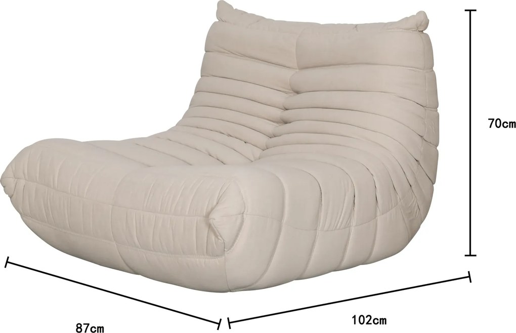 Designové křeslo Nua samet béžové