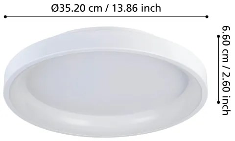 Eglo 901248 - LED Stmívatelné stropní svítidlo LORETELLO LED/12W/230V bílá + DO