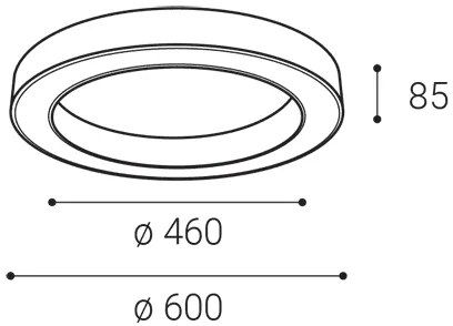 Led2 Stropní LED svítidlo SATURN SLIM ø 60 cm Barva: Černá, Stmívání, řízení: 3000K/4000K ZigBee