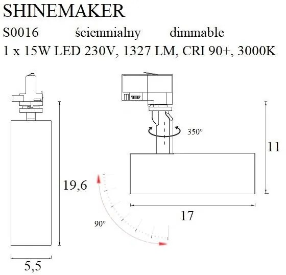 Maxlight S0016 SHINEMAKER Kolejnicové svítidlo stmívatelné, černé