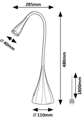 Rabalux 74204 - LED Stmívatelná stolní lampa JEFF LED/4W/230V 3000K černá