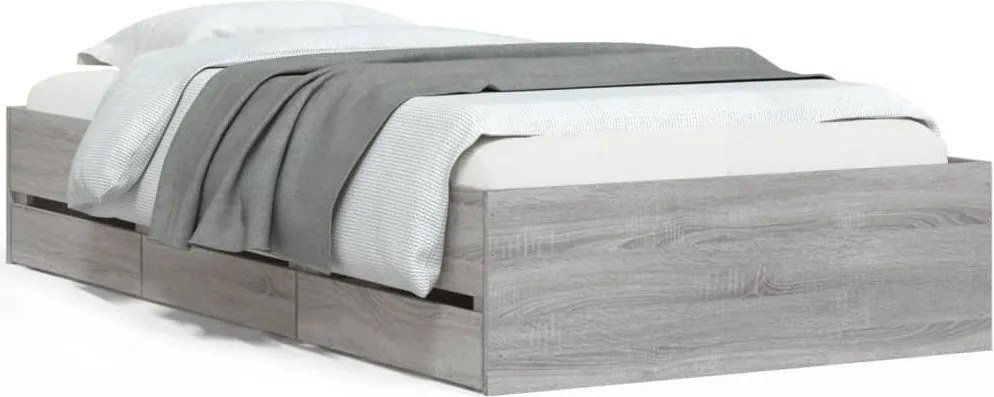Rám postele se zásuvkami šedý sonoma 100 x 200 cm kompozit 3207292
