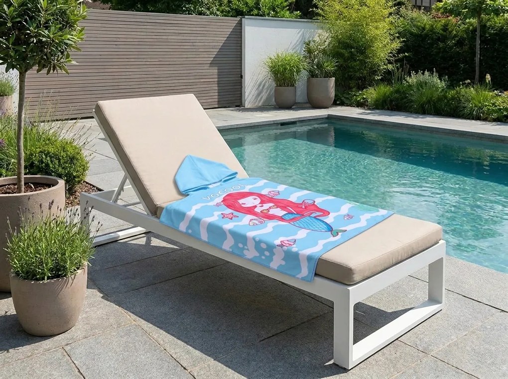 Dětské pončo OCEAN GIRL světle modré 60x120 cm
