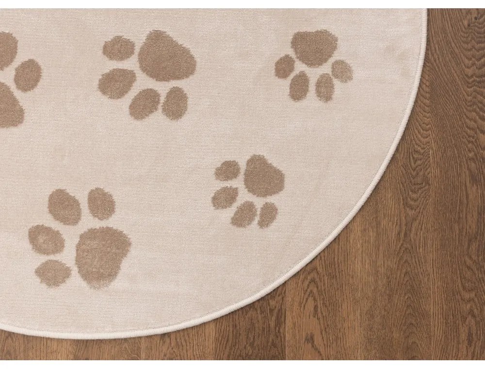 Béžový dětský koberec ø133 cm Paws Light Beige – FD