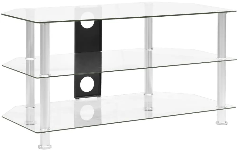 249540 vidaXL TV stolek průhledný 96 x 46 x 50 cm tvrzené sklo