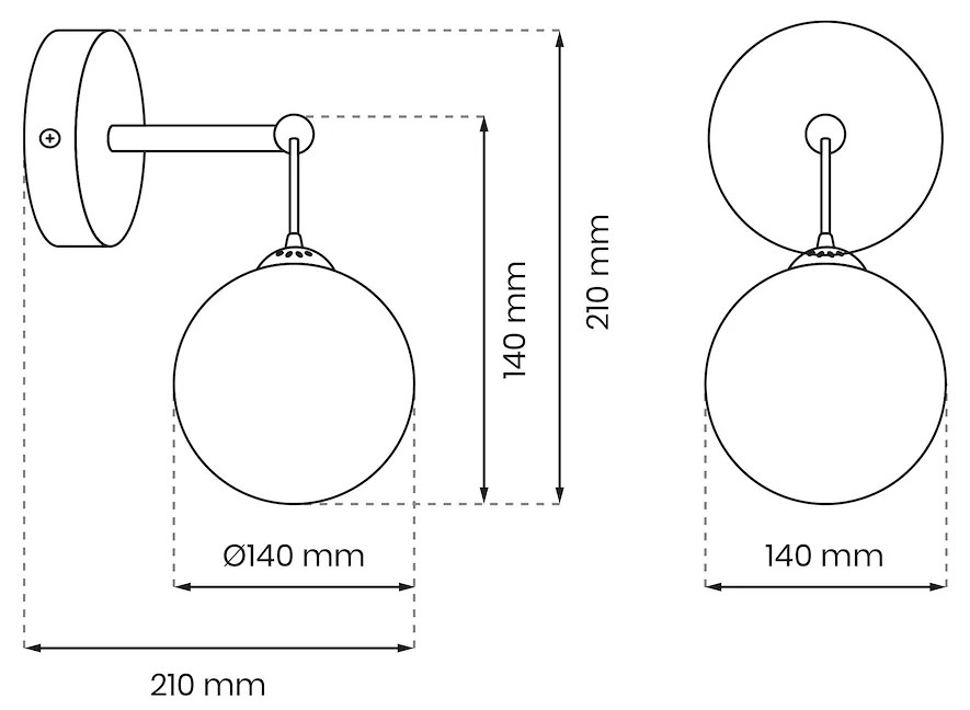 Nástěnné svítidlo Reflex, 1x grafitové skleněné stínítko, b/g