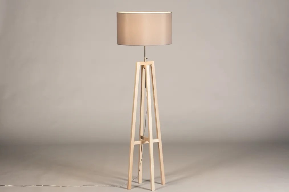 Stojací designová lampa Paola Grey Maison and Natur Wood